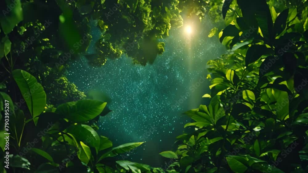 A photo capturing the rich density of a forest, featuring an abundance ...