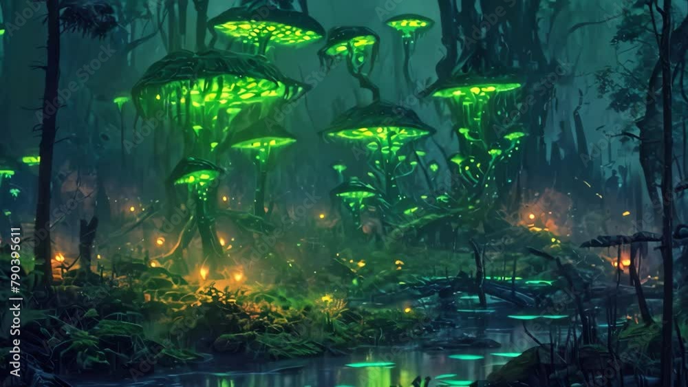 Explore the mesmerizing sight of a lush forest teeming with a profusion ...