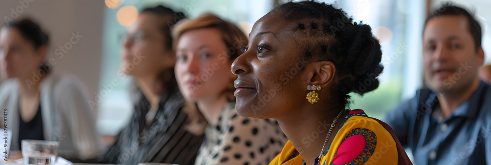 Corporate training session on cultural diversity, with a close-up on ...