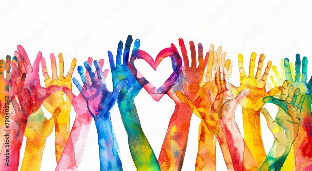 Love, friendship, diversity and equality concept. A loving group of ...