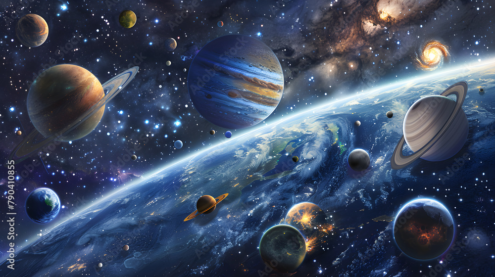 Artistic Illustration of Planets in our Solar System and Outer Space ...