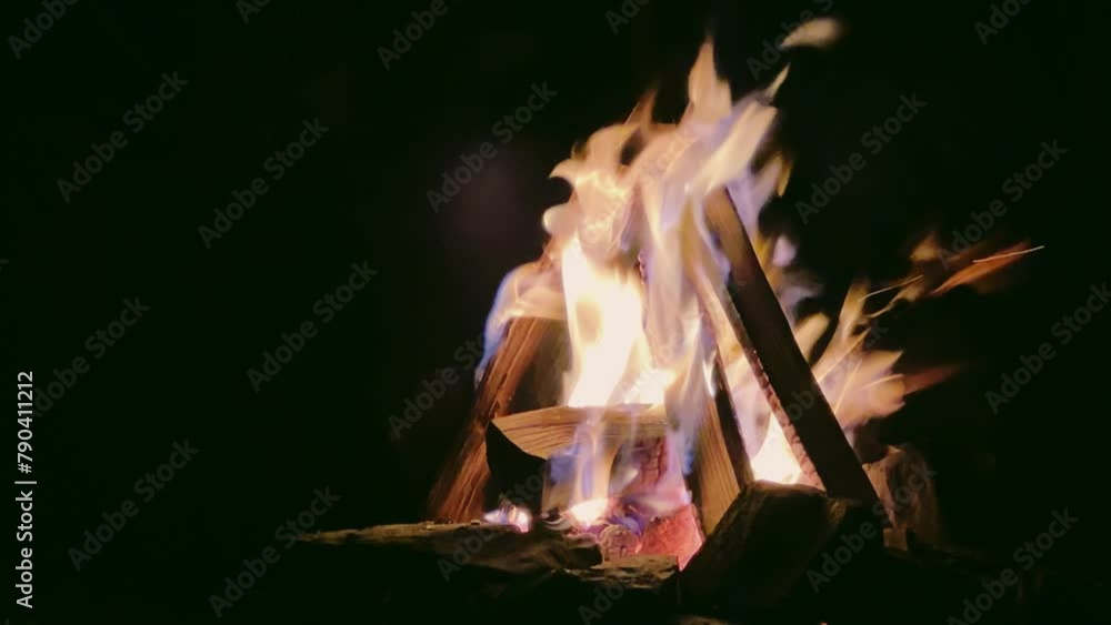 The bonfire near Lisri is a tower complex in North Ossetia. A night ...