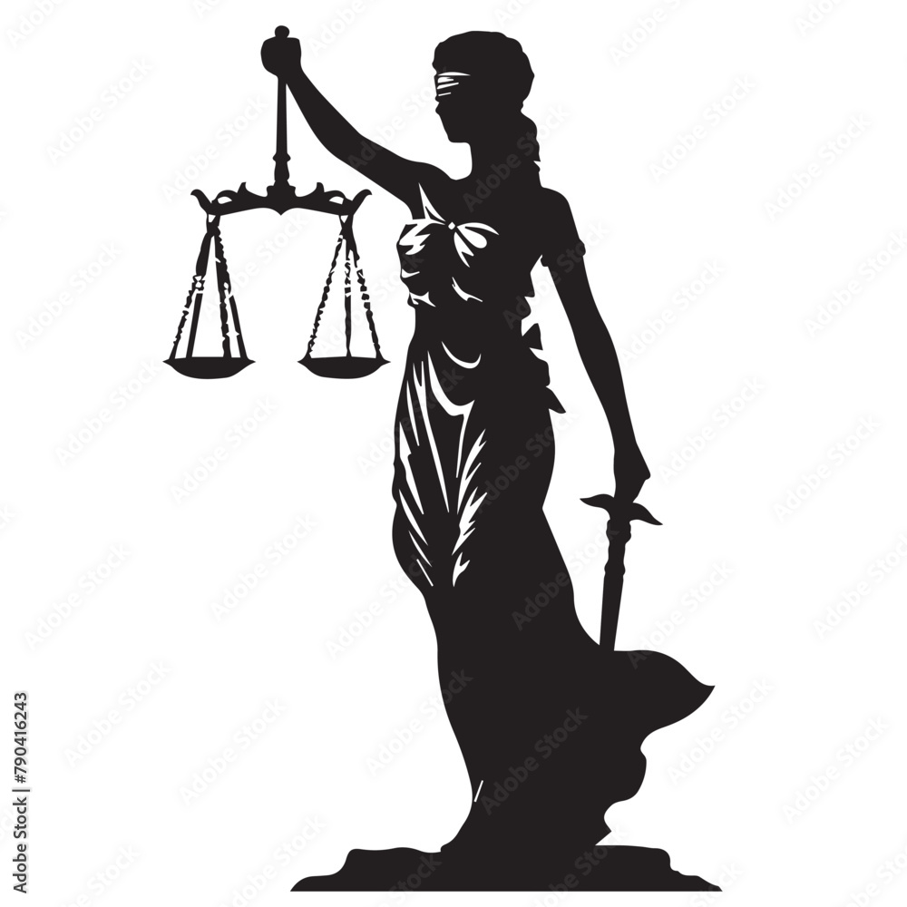 Lady justice in cartoon, doodle style . Image for t-shirt, web, mobile ...