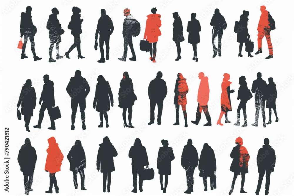 Vetor de Architectural Drawings, people plan vector in park out door ...