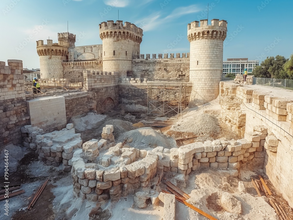 The castle is old and has a lot of debris around it. The castle is ...