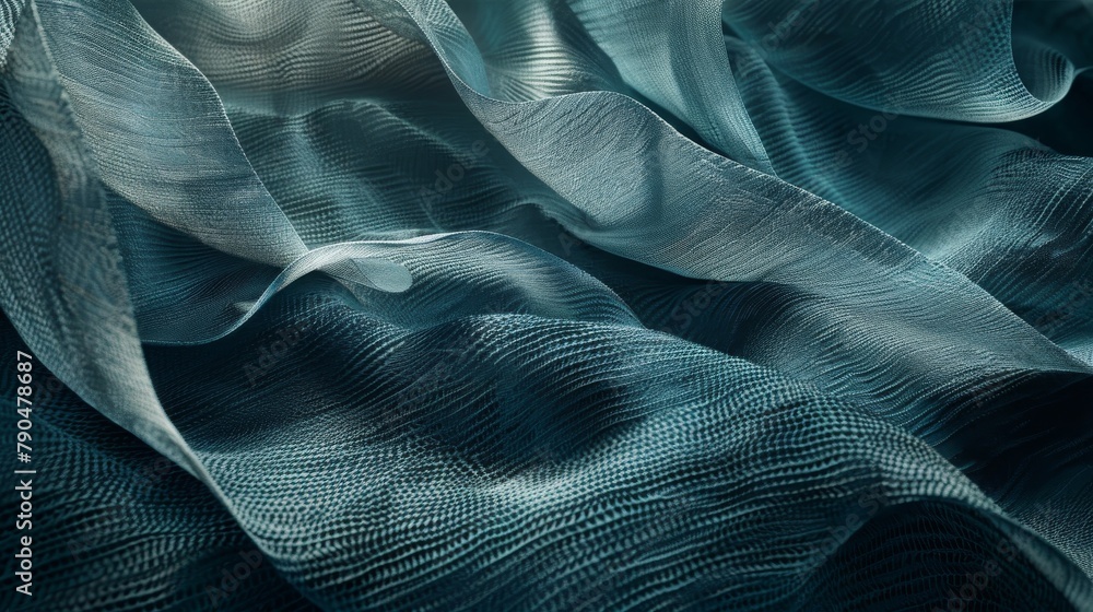 Wavy mesh or net with navy metal spheres, luxury abstract gold ...