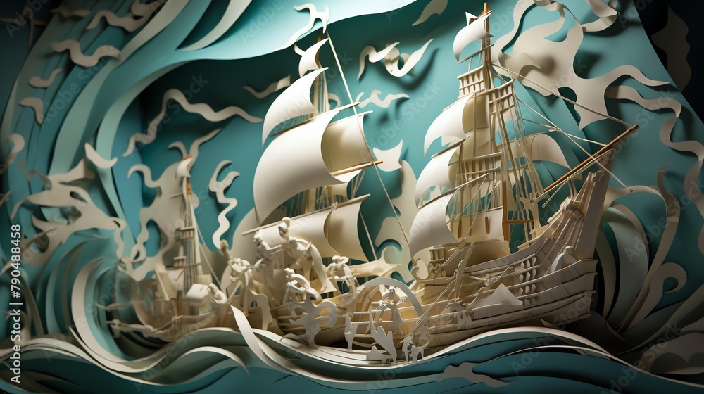 Craft a masterpiece using a blend of clay sculpture and vector art ...