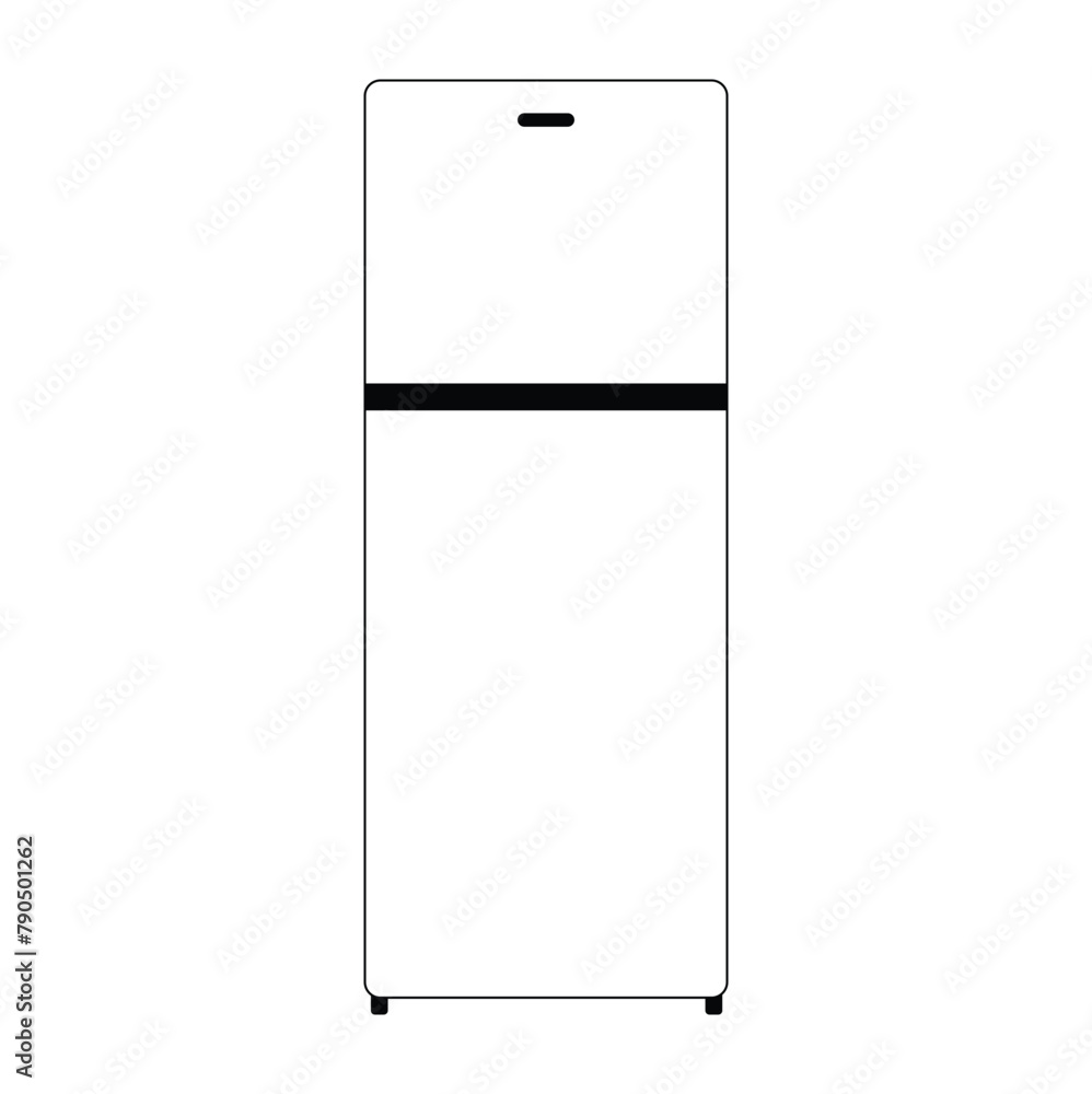 ne single line drawing of luxury two door refrigerator home appliance ...