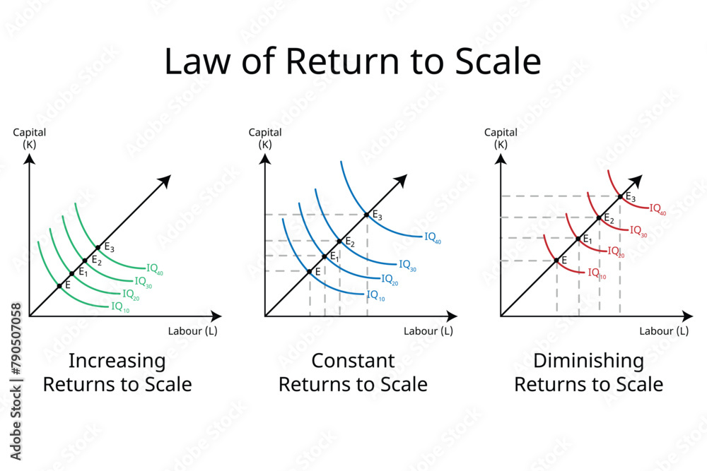 Vecteur Stock law of return to scale in economics for increasing return ...