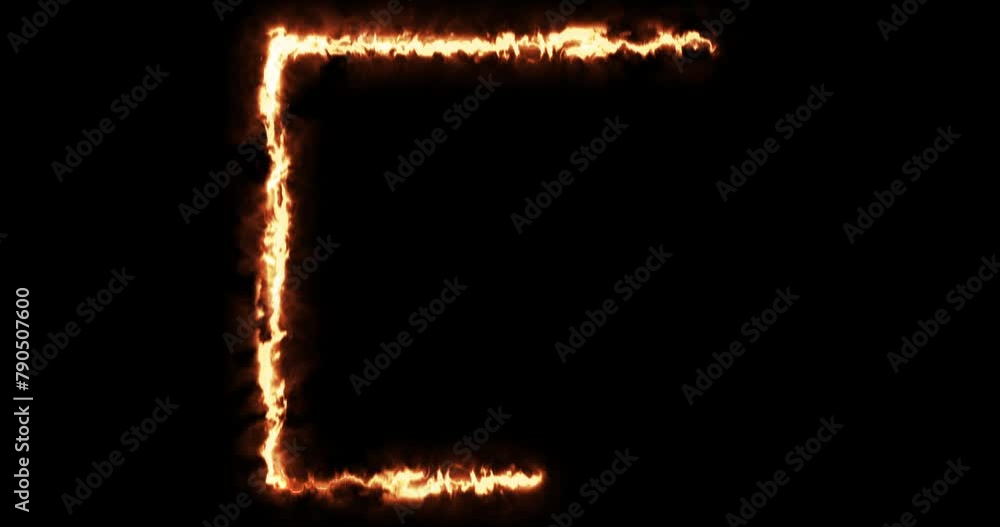 Burning square frame on black background. Placeholder overlay effect ...