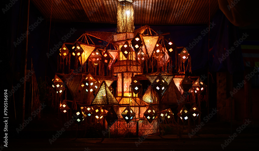 Vesak lanterns, motorised rotating vesak lantern group. Sri lankan ...