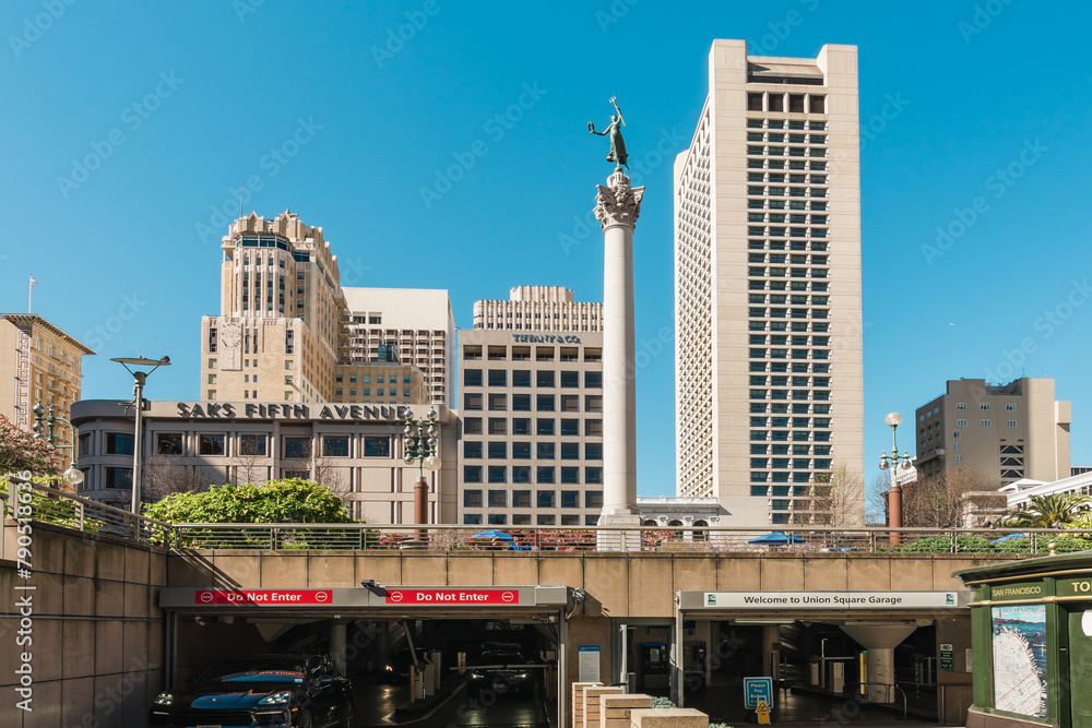 Union Square bustles in the heart of San Francisco under the watchful ...