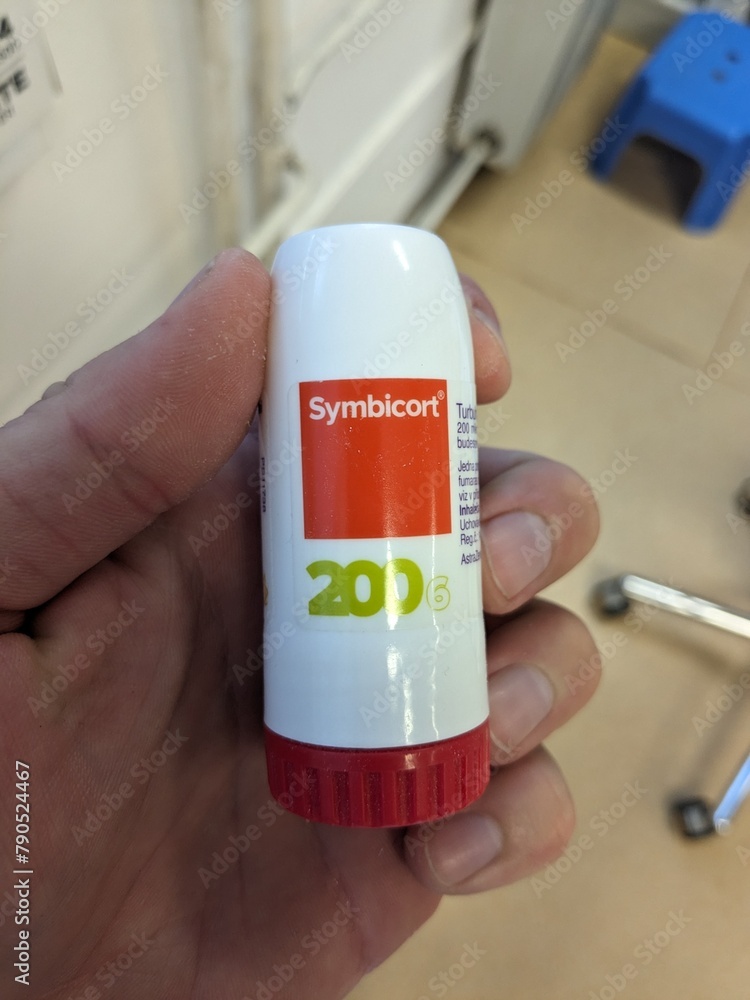 Prague,Czech republic-May 2 2024:Symbicort Turbohaler powder inhaler ...