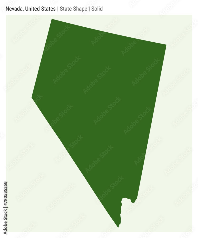 Nevada, United States. Simple vector map. State shape. Solid style ...