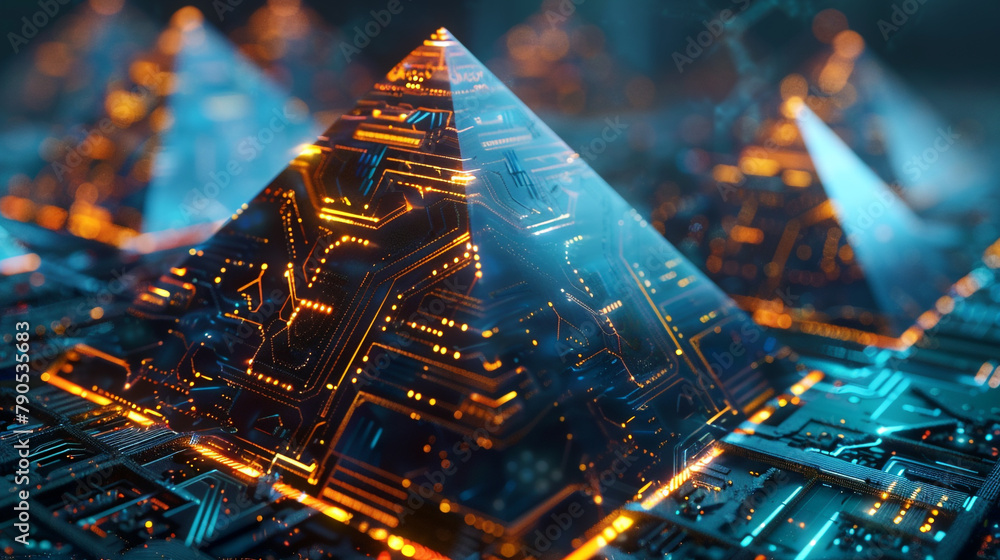 Virtual pyramids of data, illustrating the hierarchical structure of ...