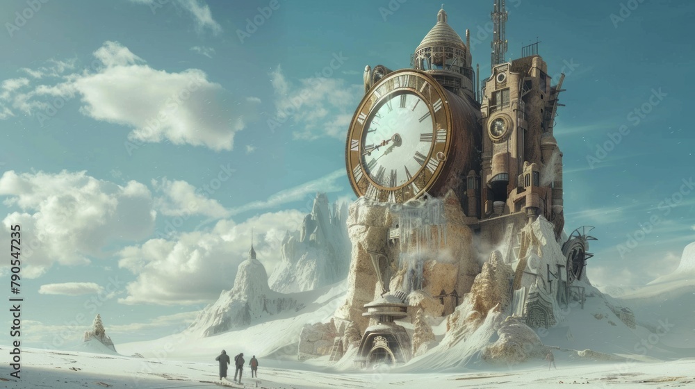 Time travel Technology Background with Clock concept and Time Machine ...