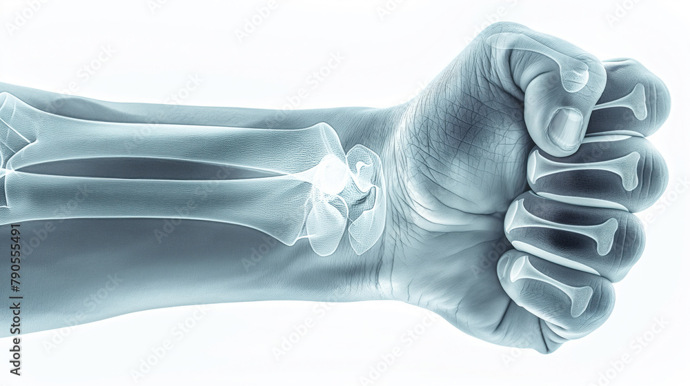 X-Ray Visualization of Human Fist Demonstrating Bone Structure Stock ...