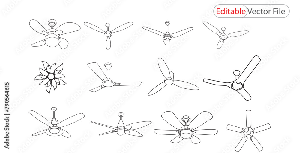 Ceiling Fan Logo Design Template. ceiling fan icon isolated sign symbol ...