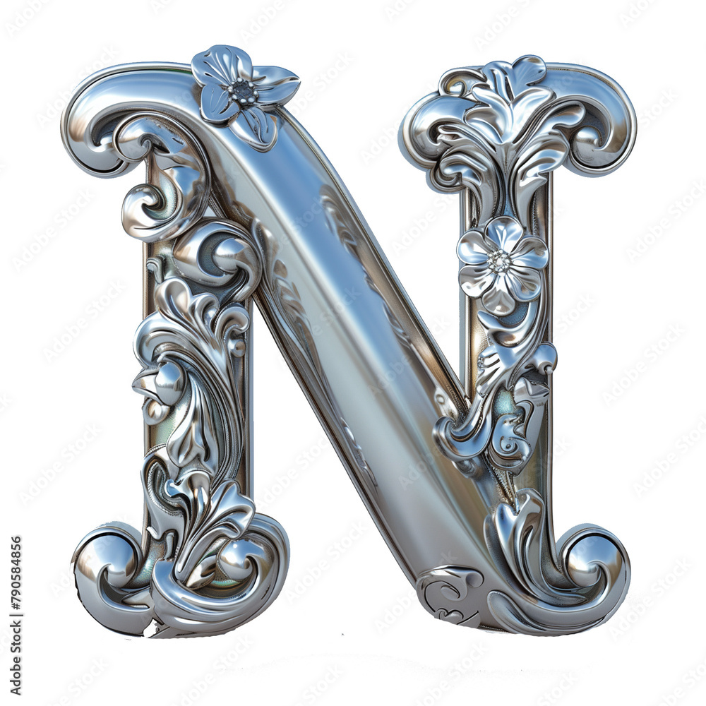 PNG Letter N, 3D Alphabet letter, 3d shiny letter collection, glowing ...