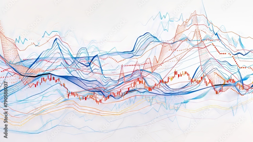 Charts showing the uptrend, background material for financial ...