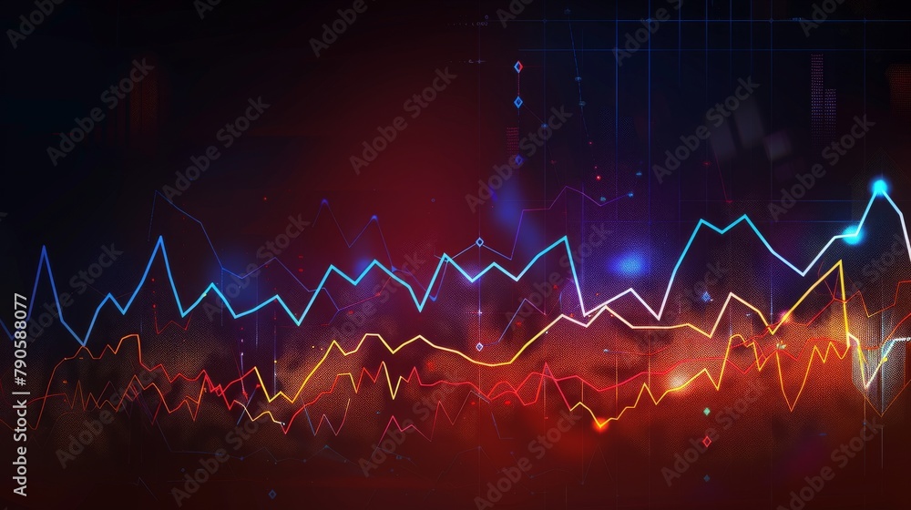 Charts showing the uptrend, background material for financial ...