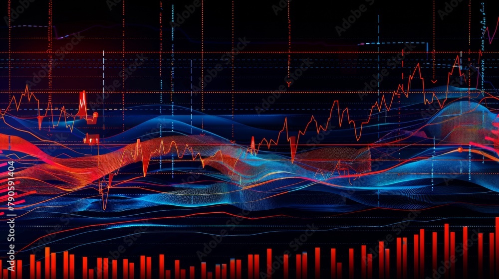 Charts showing the uptrend, background material for financial ...