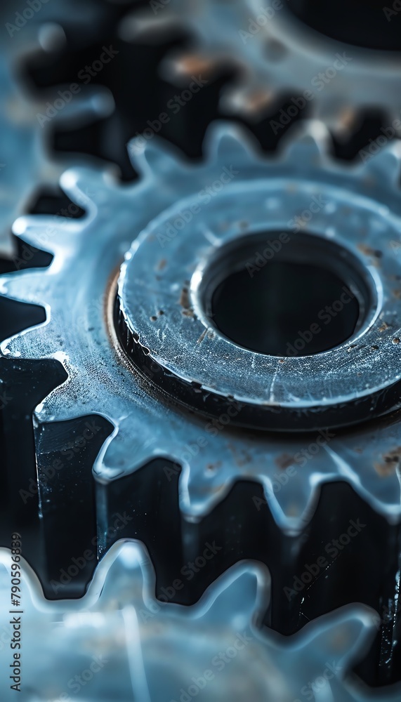 Interlocking gears, with each tooth a symbol for different market ...