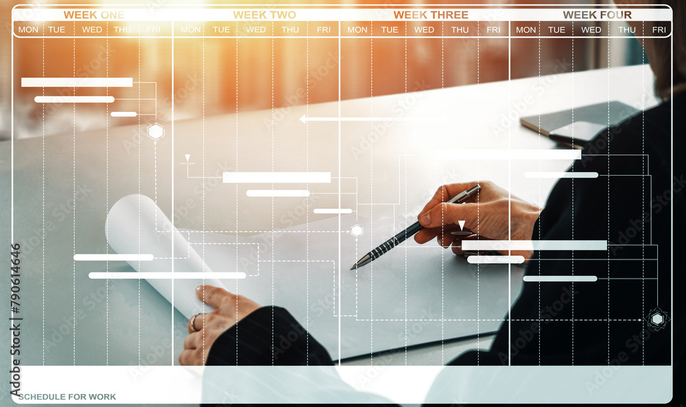 Project management schedule for business planning. Modern graphic ...