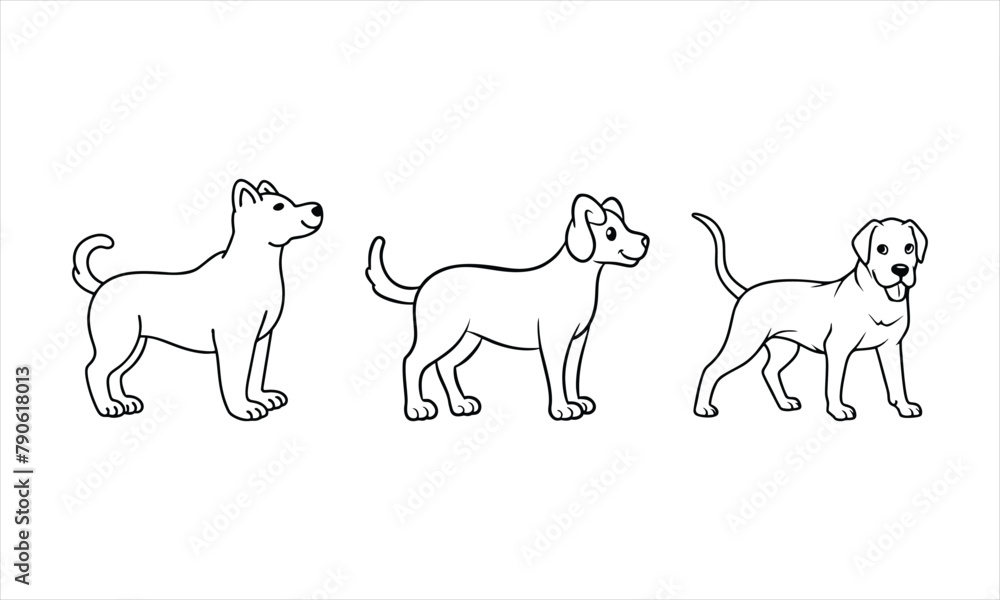 dog outline design for coloring Stock Vector | Adobe Stock