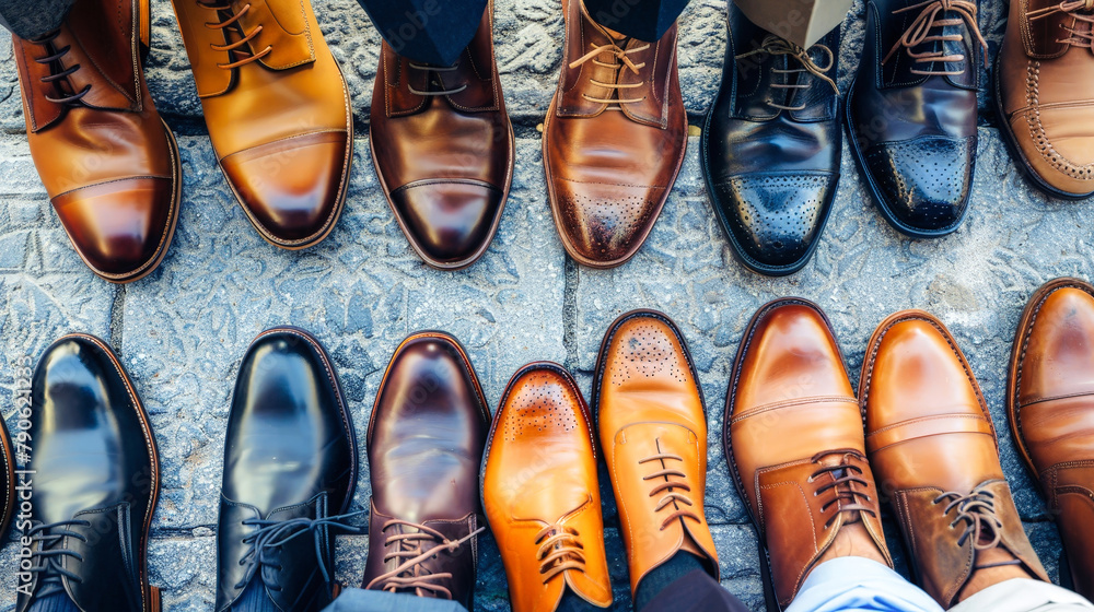 Foto de A diverse group of people standing in a circle, wearing dress ...