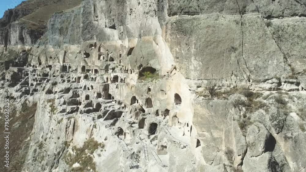 Drone video captures the ancient cave city in Georgia, with intricate ...