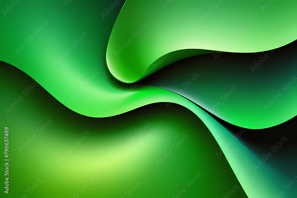 Light Green Wave Background, Abstract geometric background with liquid ...