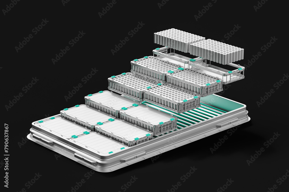 EV battery manufacturing process, smart car supply production Stock ...