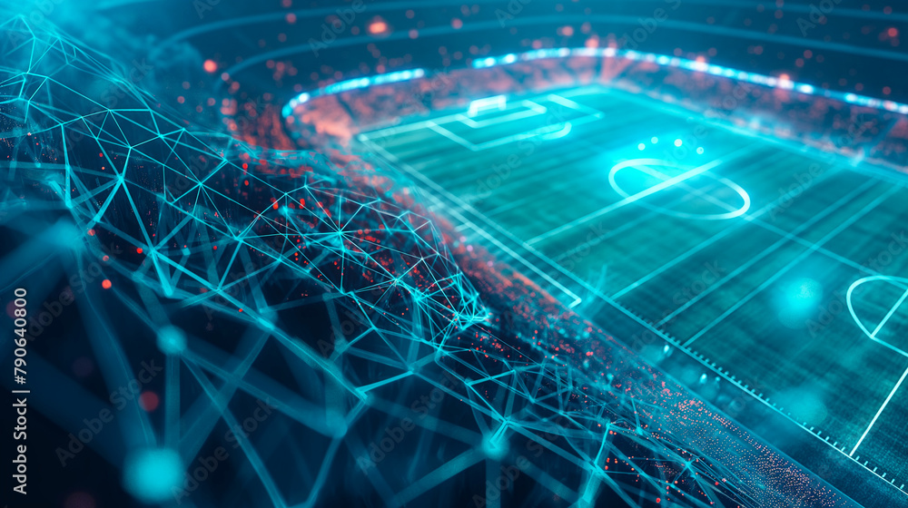 Digital Soccer Field Network Connection Concept. Futuristic digital ...