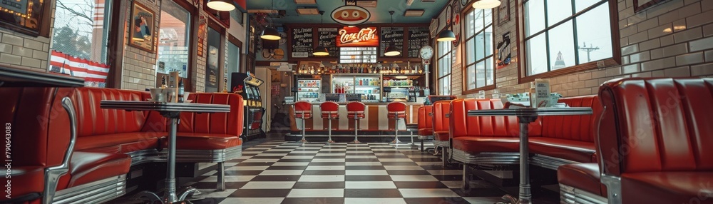 1950s rockabilly diner, jukebox jams and danceoffs, burgers and fries ...
