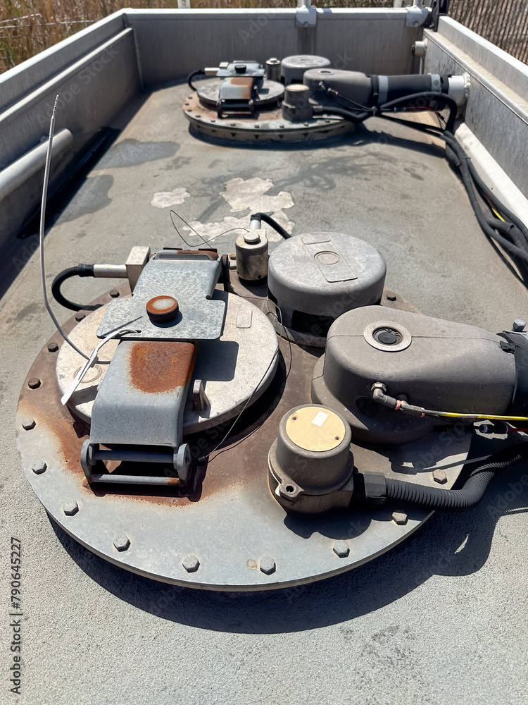Filling port of a tanker truck dedicated to the transportation of fuel ...