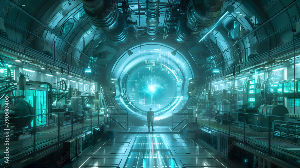 inside a futuristic cold fusion power plant, showcasing the advanced ...