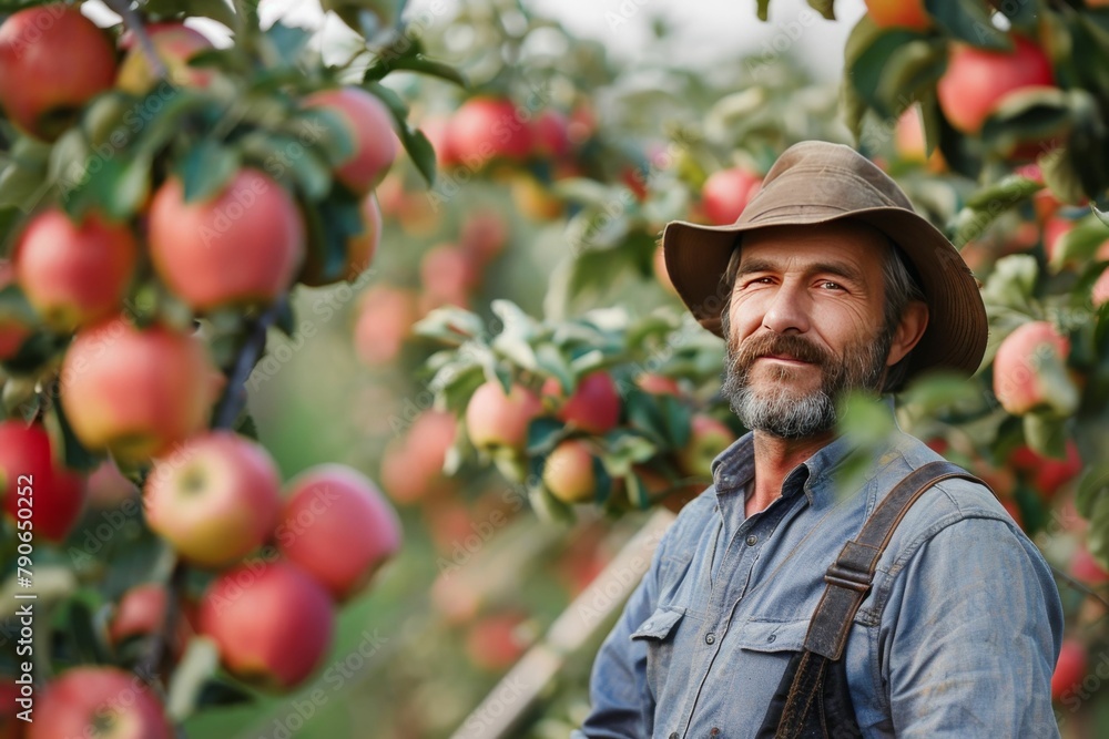 Male Hand Picking Apple from Tree - Far Shot. Generative AI. Beautiful ...
