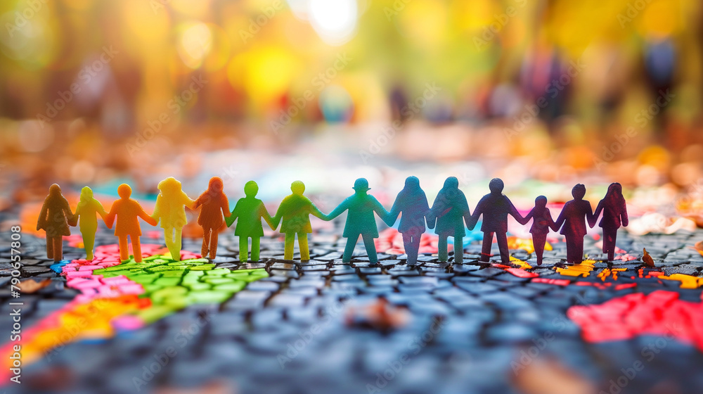 Multi-ratial people holding hands around the world to show care for the ...