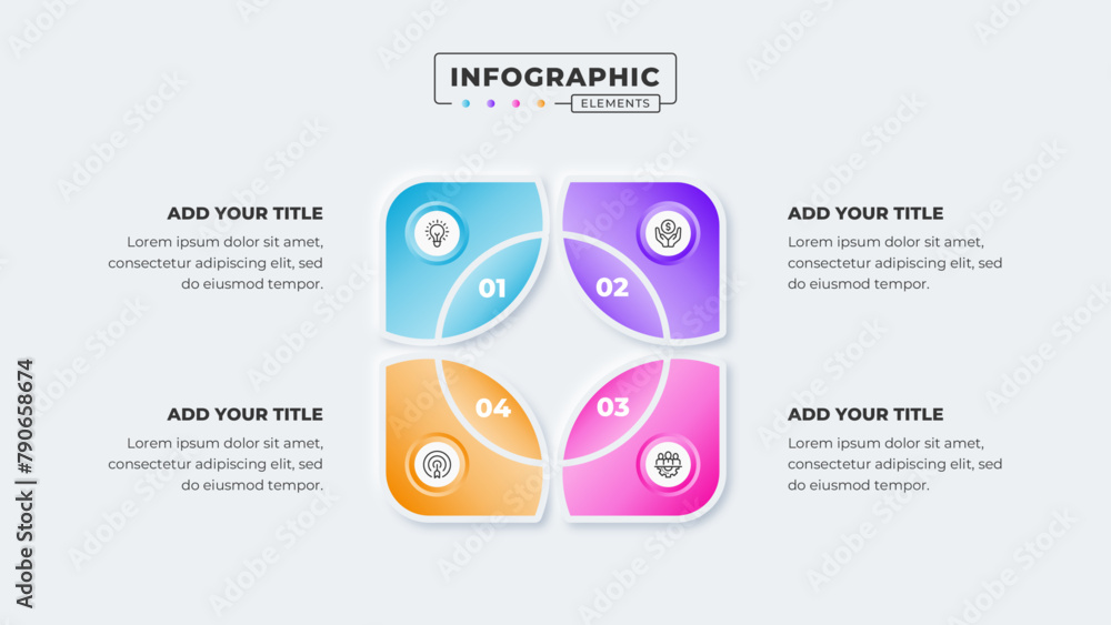 Vector circular timeline infographic presentation design template with ...