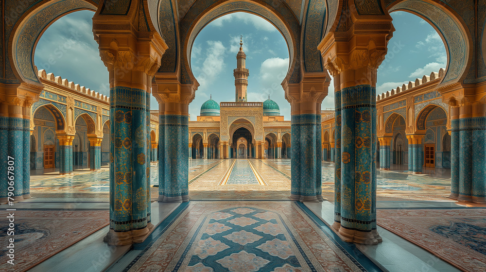 17. Islamic Architecture: A majestic view of an Islamic palace or ...