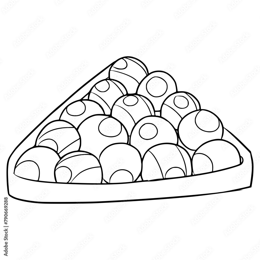8 pool ball on rack illustration hand drawn outline vector Stock Vector ...