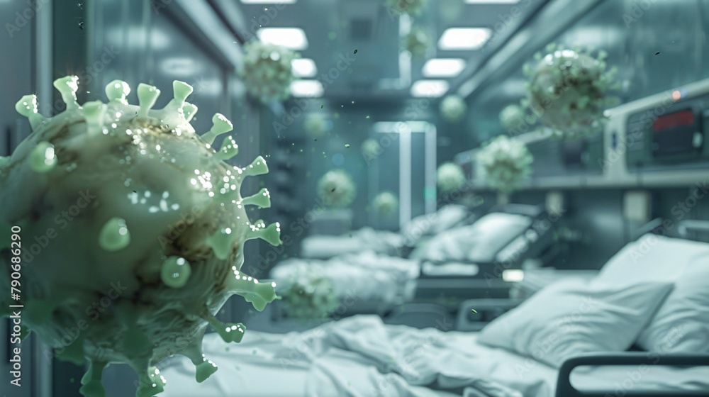 Hospital Infection Control and Airborne Pathogens Render Stock ...