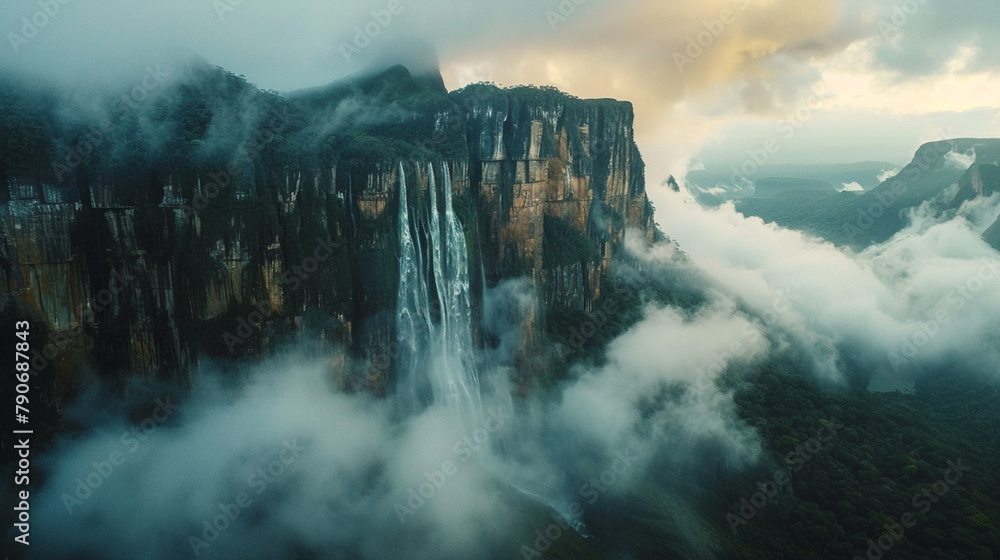 amazing natural beauty Angel Falls, Venezuela with different shooting ...