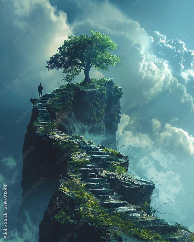 A visual representation of personal growth through overcoming ...