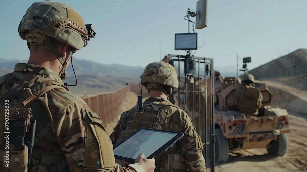 In a remote border outpost, troops monitor surveillance feeds and ...