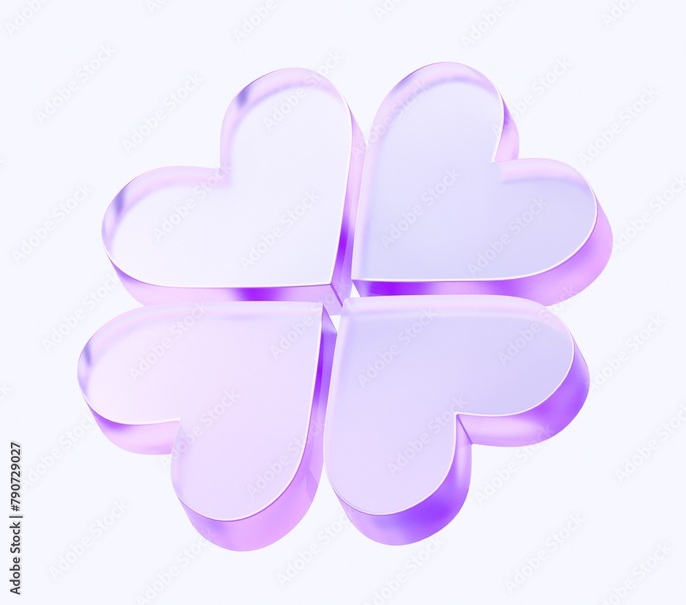 clover icon with colorful gradient. 3d rendering illustration for ...
