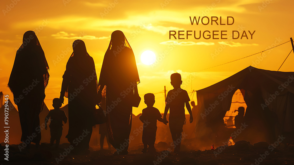 World Refugee Day, Refugee concept background design, Generative AI ...