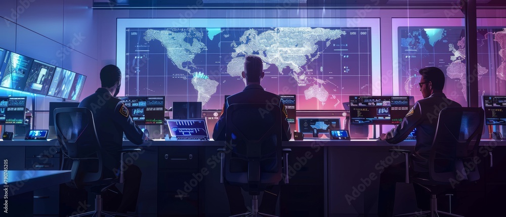 Military and Government Agency Joint Operation. Male and Female ...