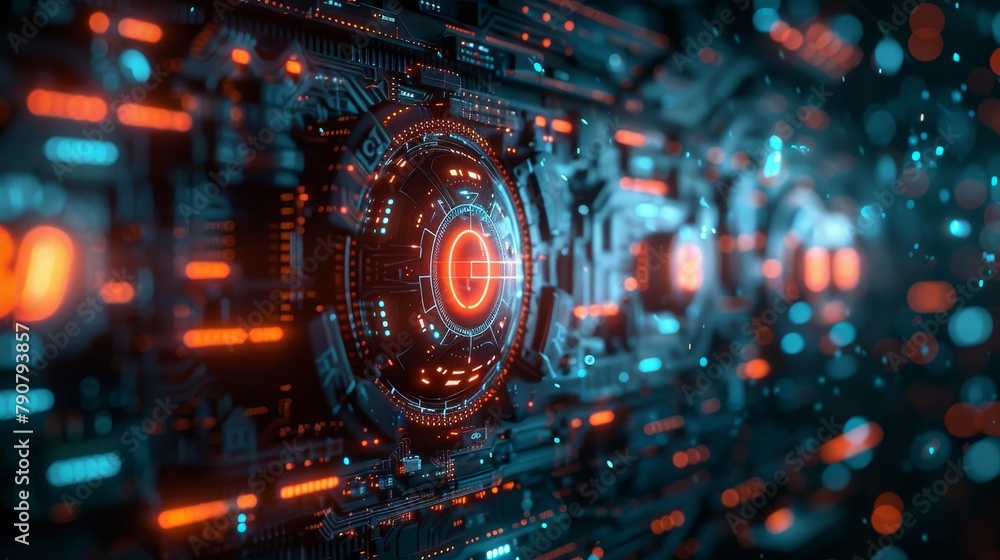 Cyber security digital lock interface, encryption visual Stock ...